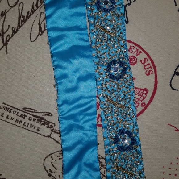 Old Navy | Accessories | Turquoise Sash Sequin Belt | Poshmark